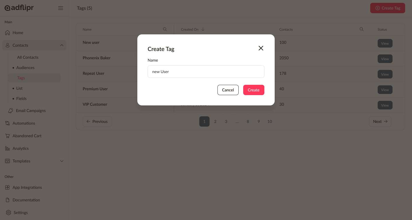 How to create tags for your contacts - Adflipr